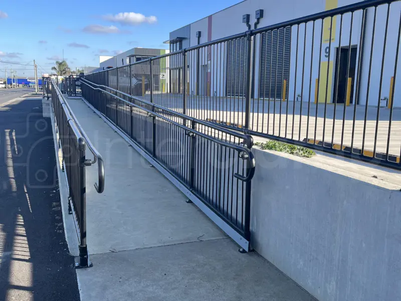 Black Balustrade and Modular Access Ramp Handrail