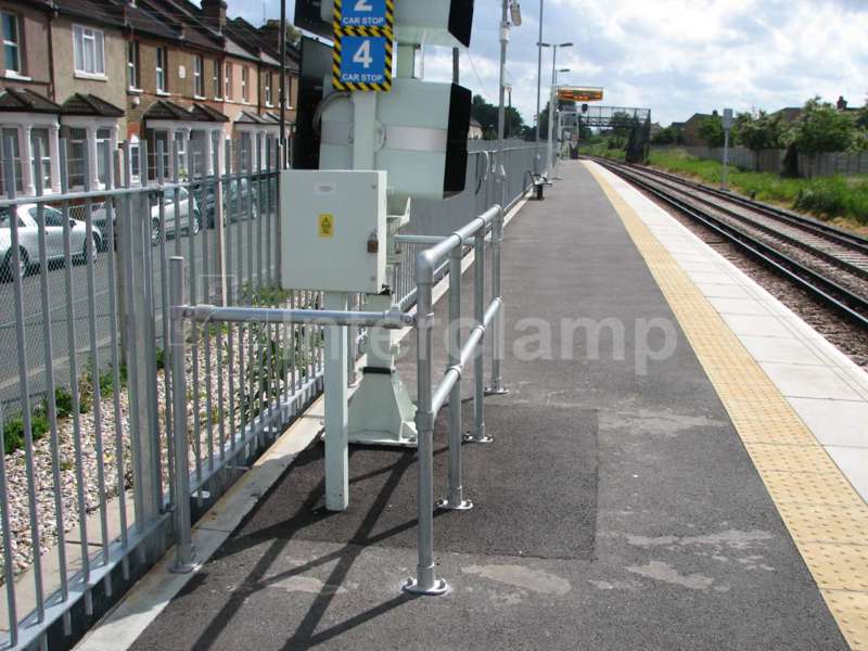 Interclamp Galvanised Railway Station Safety Guardrailing